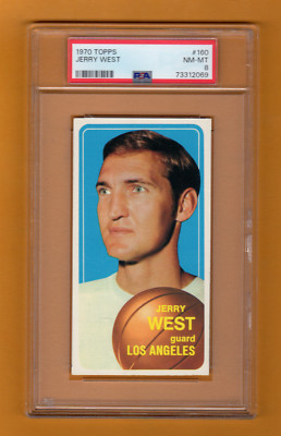 JERRY WEST 1970-71 TOPPS # 160 TALL BOY FRESHLY GRADED PSA 8 NM-MINT ...