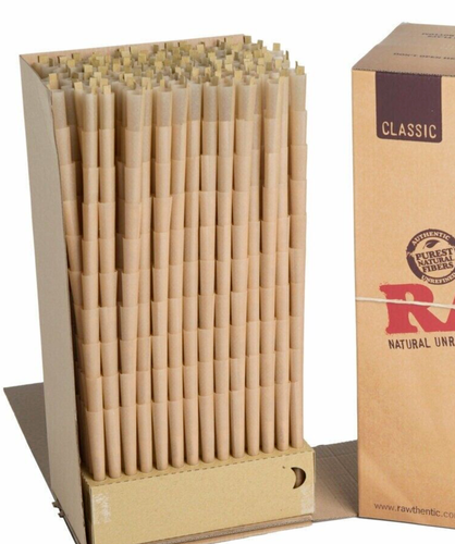 Authentic 50 Cones Raw King Size Unbleached pre rolled Cone with Filter ...