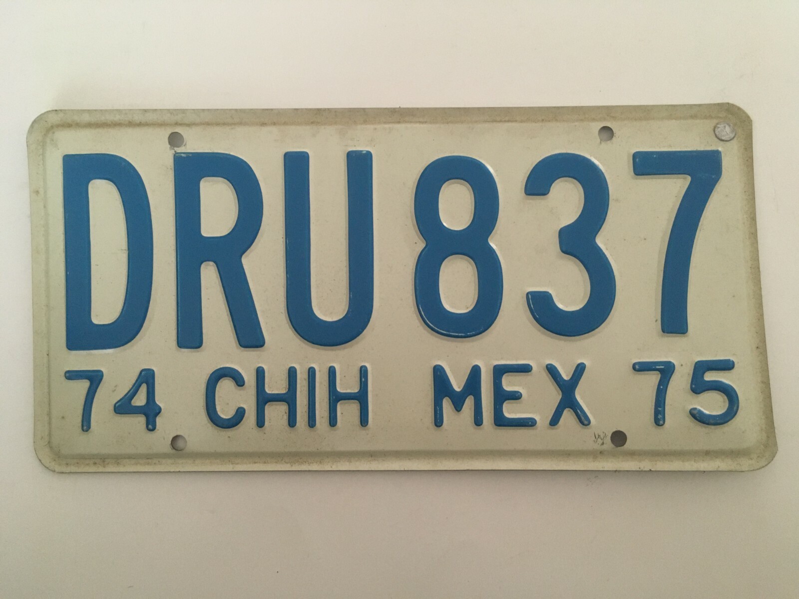 1974 1975 Chihuahua Mexico License Plate with Metal Tax Seal Intact ...