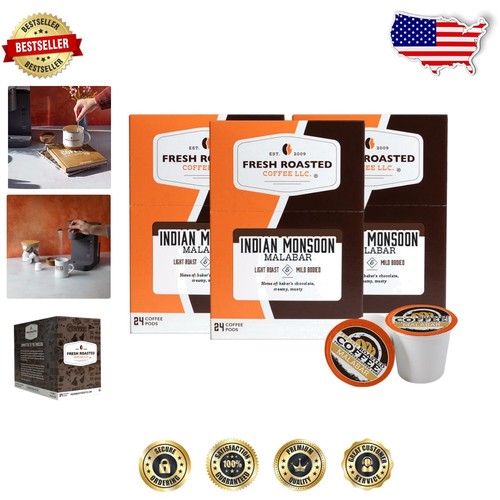 Sustainable 72-Pack Indian Monsoon Malabar Light Roast Pods - Fresh ...