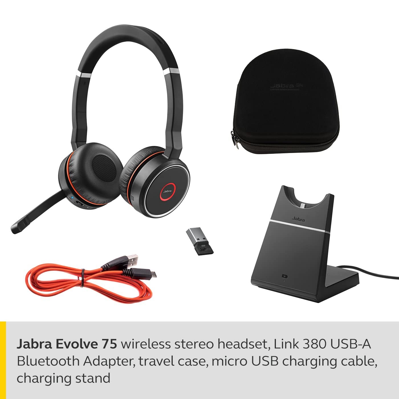 39％割引ブラック系【激安大特価！】 Jabra Evolve 75 UCスタンド USBレシーバー付 ヘッドフォン オーディオ機器ブラック系 ...