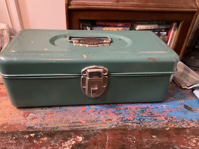 Vintage Union Utility Chest Toolbox Tackle Box Leroy NY USA Green | eBay