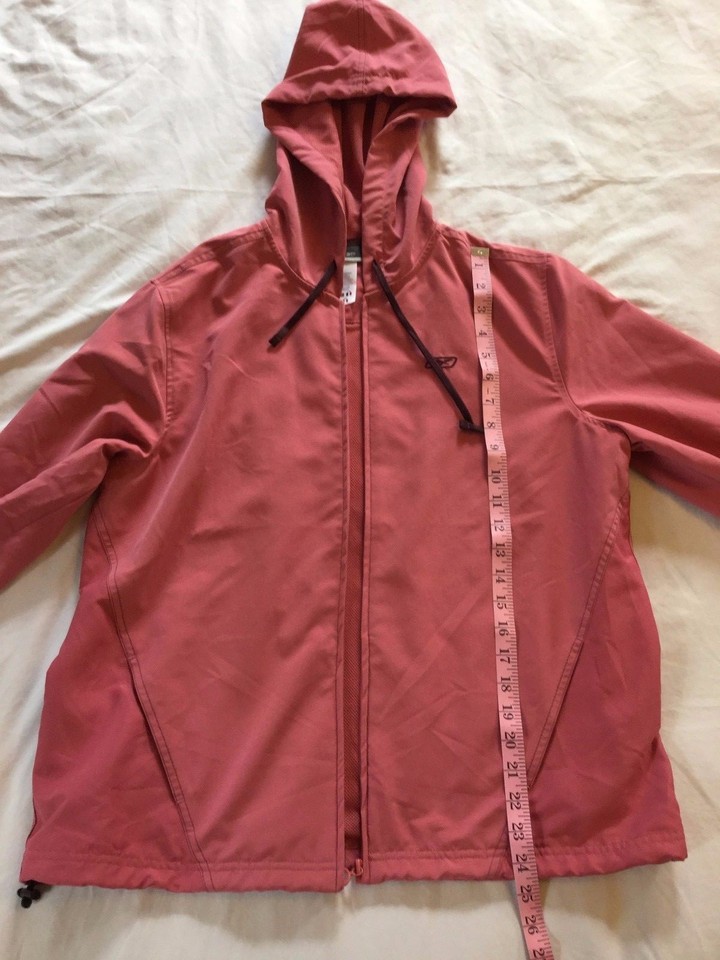 Reebok Athletic Jacket Hooded Windbreaker Pink Full Zip Breathable Size ...