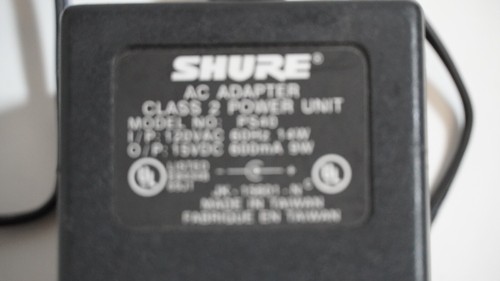 Geniune Shure AC Adapter PS40 15V 600mA Power Supply | eBay
