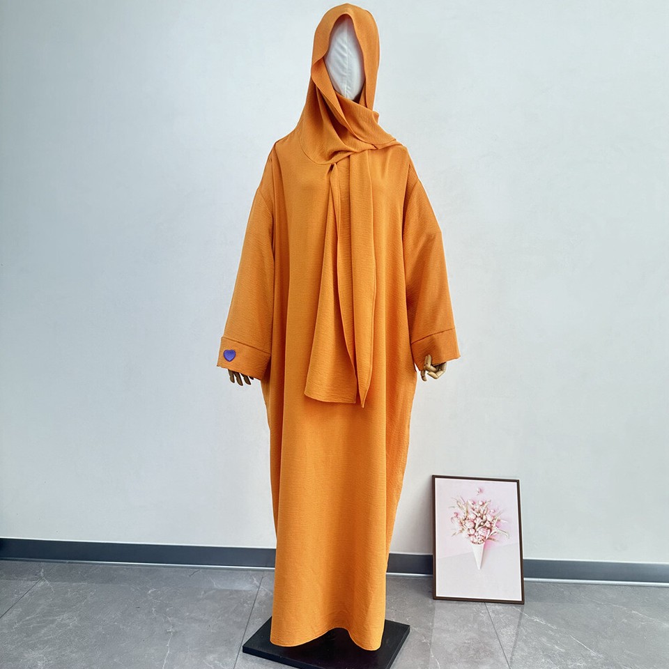 Islamic Hijab Women Long Dress Abaya Modest Kaftan Muslim Prayer Robe ...
