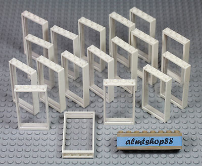 LEGO - 1x4x6 White Windows w/ Trans-Clear Glass Type 2 Part 60596 Bulk ...
