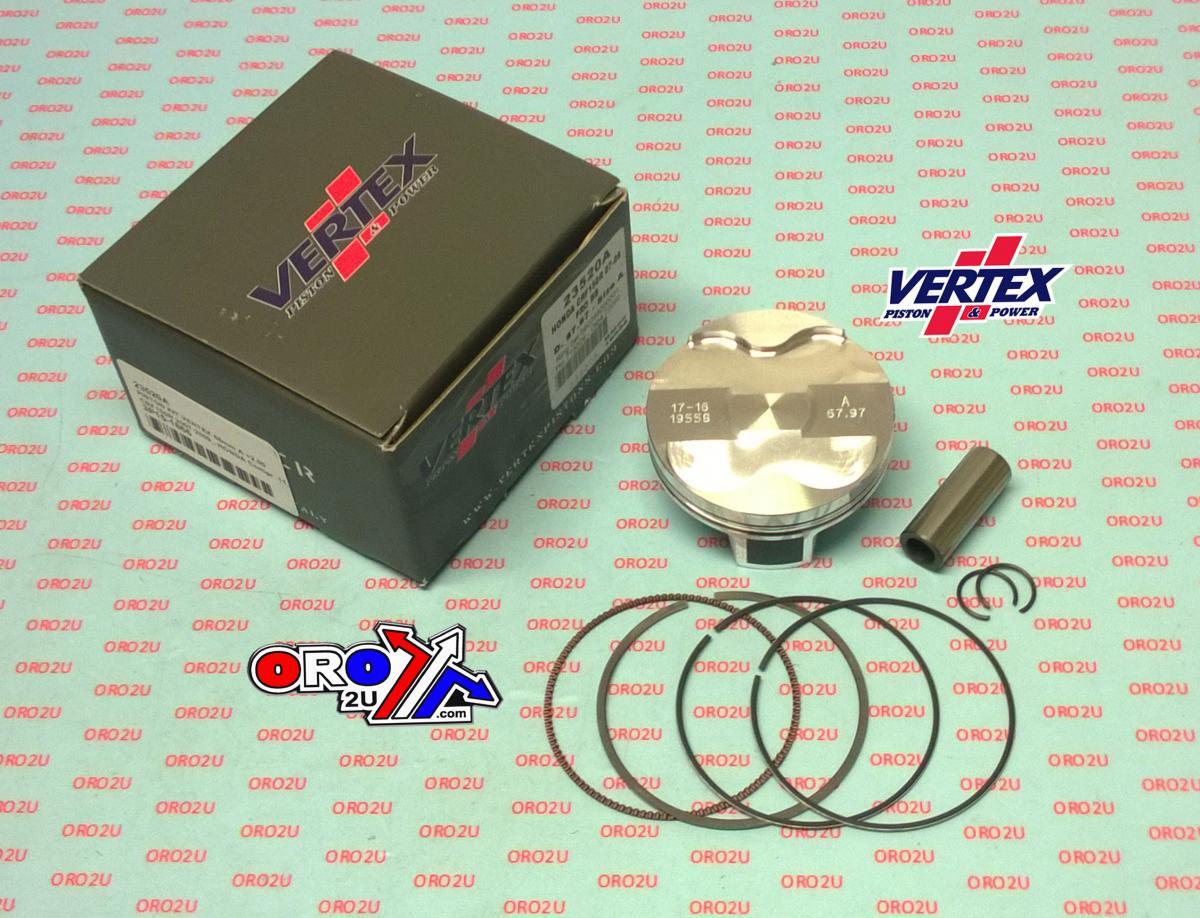 PISTON KIT VERTEX 68.0 A HONDA CRF150R 07-09, OS +2.00 BIG BORE COMPR ...