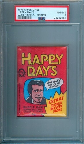 1976 O-Pee-Chee HAPPY DAYS Trading Card Unopened Wax Pack PSA 8 | eBay