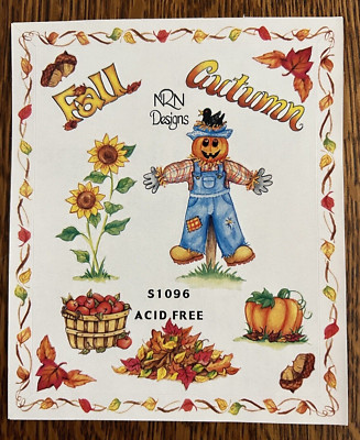 FALL AUTUMN Stickers (Vintage NRN Designs) Leaf Border Scarecrow ...