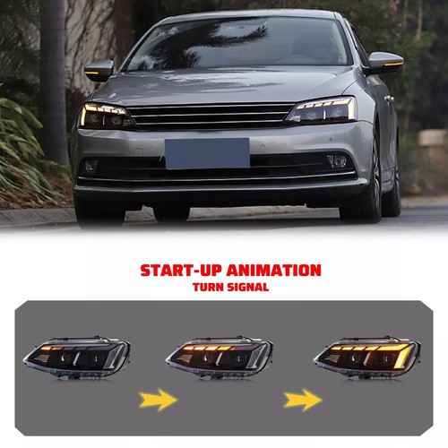 Pair LED Headlights Fit for Jetta MK6 2012-2018 Front Lamps Sequential ...