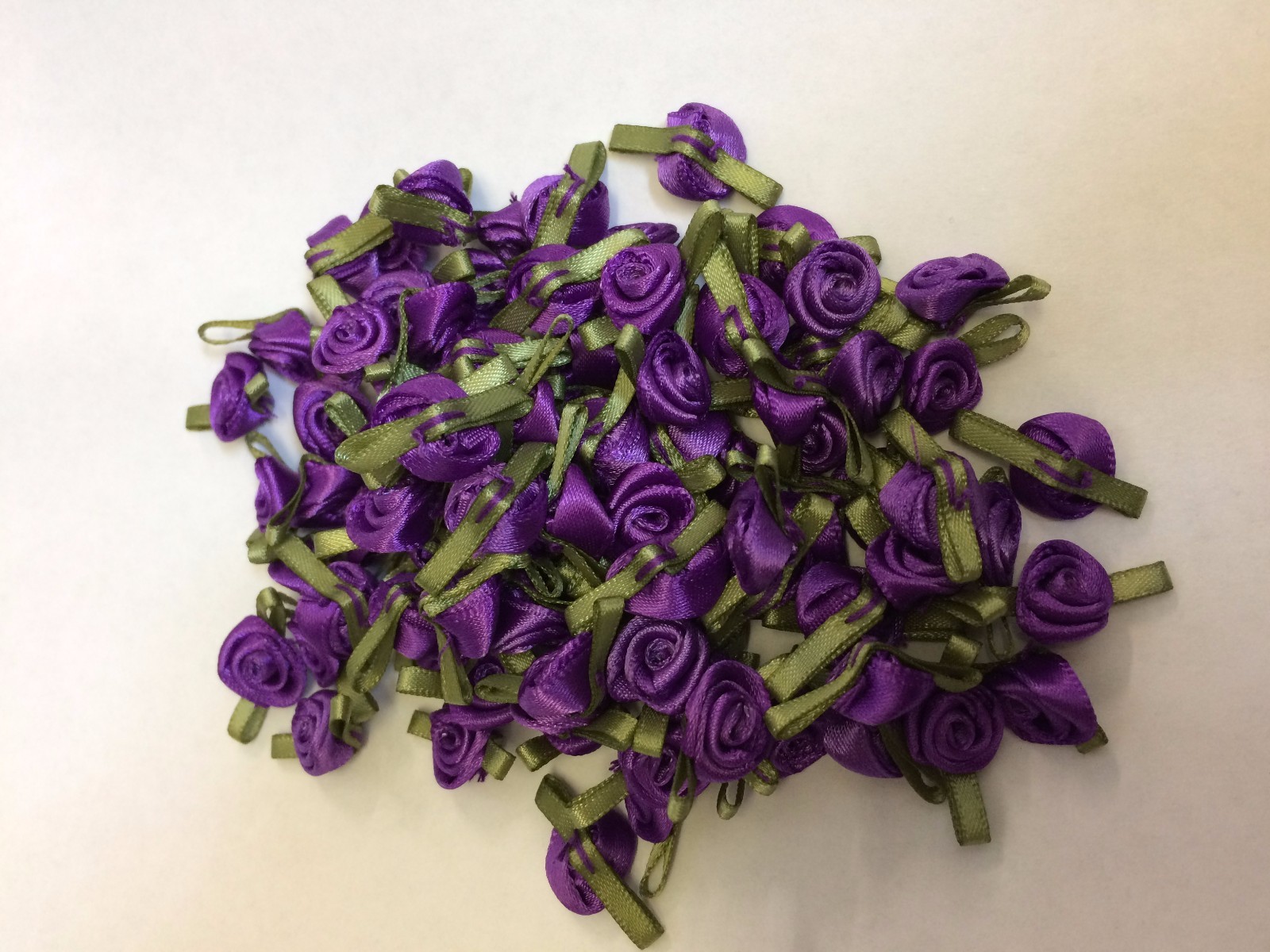 Satin Small Ribbon Roses Buds Embellishments 28 Colours Various ...