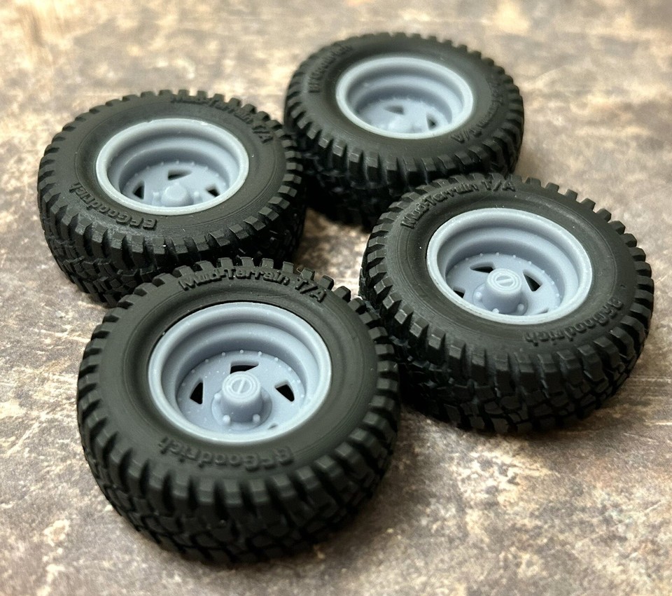 1/24 Scale: 18-Inch “Directional Steel” Wheels W/ Mud Tires; Jeep ...