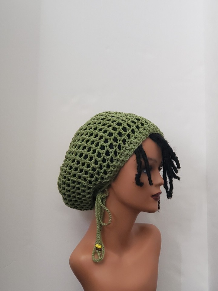 Crochet Flower Tam Slouch Hat With Drawstring Handmade One Size | eBay