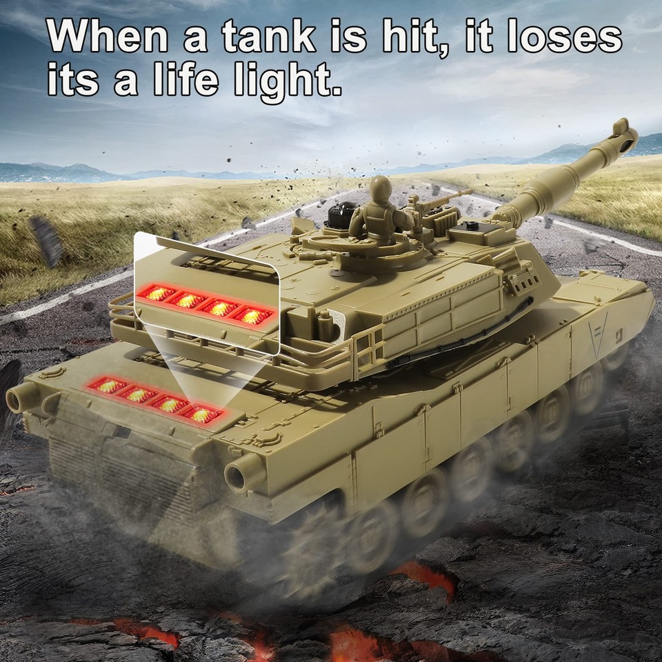 Remote Control Tank, RC US M1A2 Abrams Army Tank Toy, 2.4Ghz 9-Channel ...