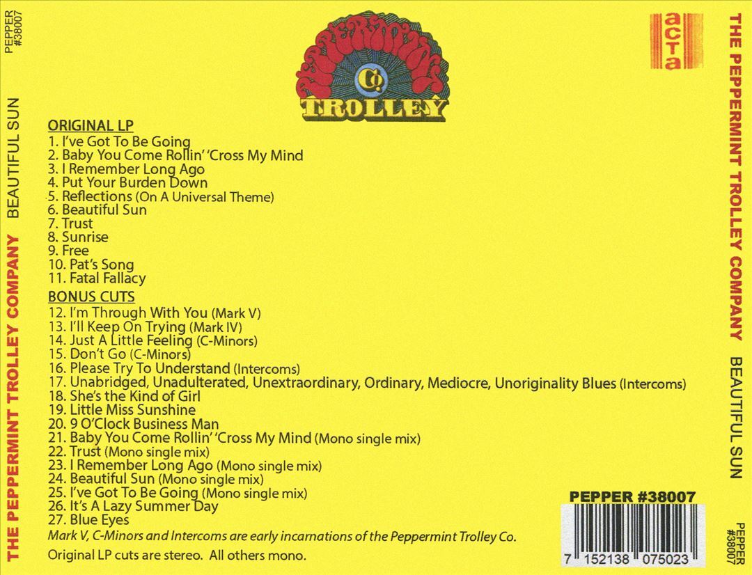 PEPPERMINT TROLLEY COMPANY BEAUTIFUL SUN NEW CD 7152138075023 | eBay