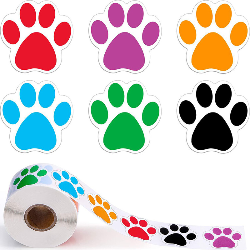 Colorful Paw Print Clipart
