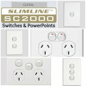 SC2000 Clipsal Slimline Light Switches & Power Points - BRAND NEW | eBay
