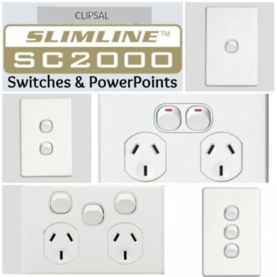 SC2000 Clipsal Slimline Light Switches & Power Points - BRAND NEW ...