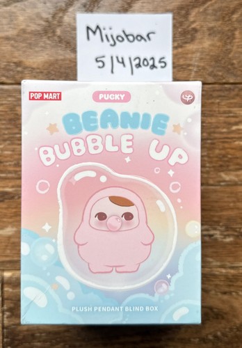 USA Authentic Popmart PUCKY BEANIE BUBBLE UP SERIES Plush Pendant Blind ...