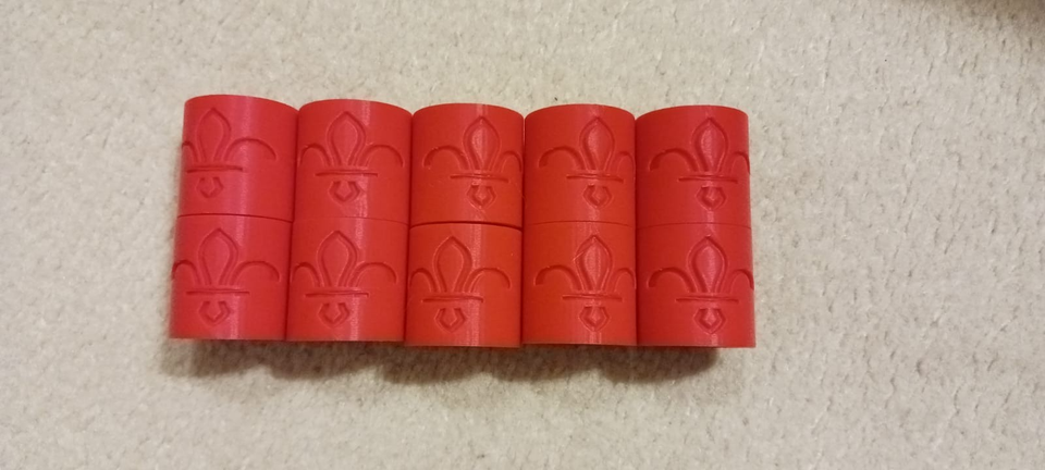 10 x Red UK Scout Woggle Plastic 3D Printed Next Day Dispatch Made in ...