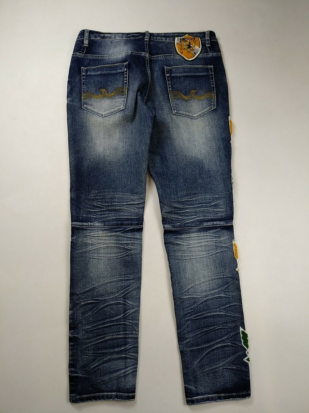 Born fly anytown mens 100%authentic dark stone blue denim jeans logo ...