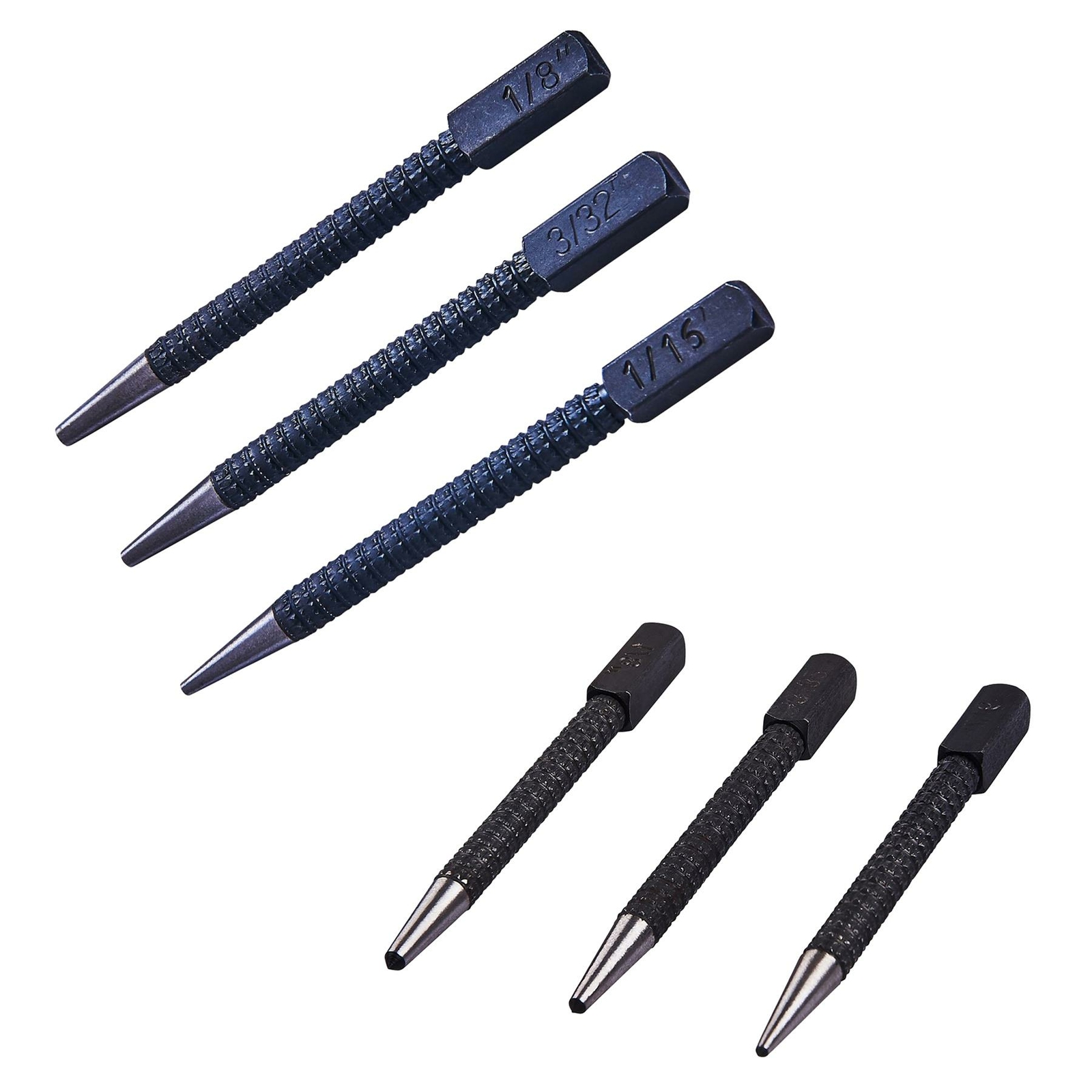 3pc 4" Steel Centre Punch Set Marking Point Scribe Metal Wood 1/16" 3/ ...