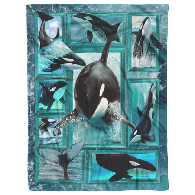 CUTE ORCA Blanket, Orca 3D Fleece, Sherpa Blanket, Orca Lover Gift ...