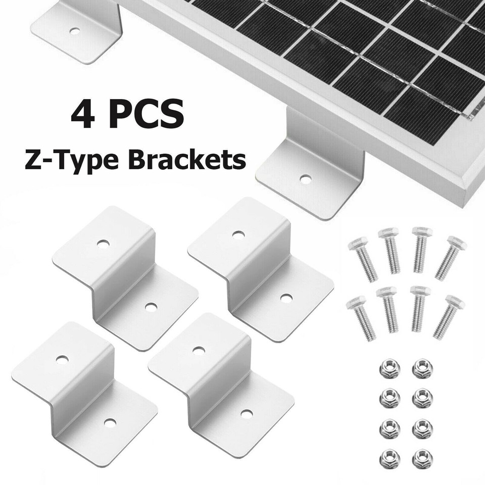 4 x 4 Pcs Solar Panel Z bracket Solar Panel Mounting Mount RV Flat Roof ...