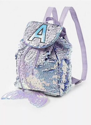 Justice Mermaid Flip Sequin Mini Rucksack Backpack Initial K New With ...