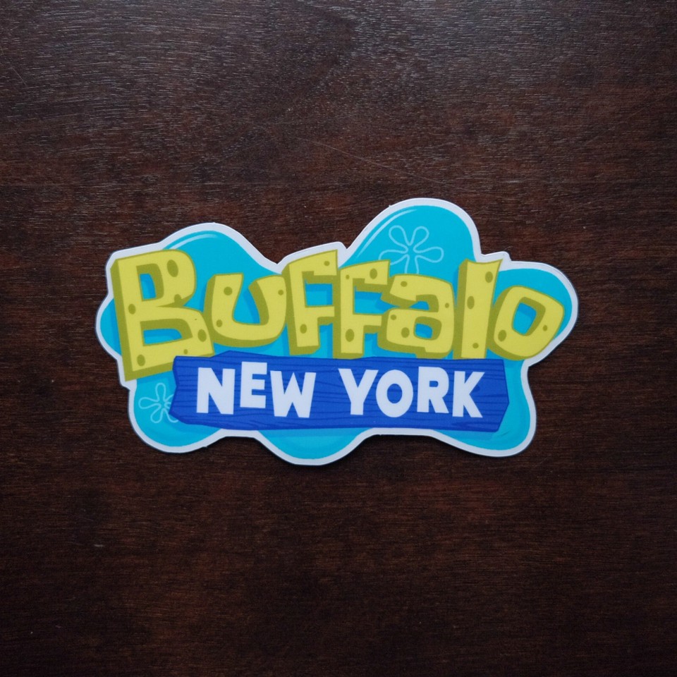 SpongeBob X Buffalo NY Vinyl Sticker for Hydro Flask Car Bumper Laptop ...