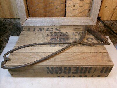 Antique Primitive Ice Block carrier Tongs with wood handle | eBay