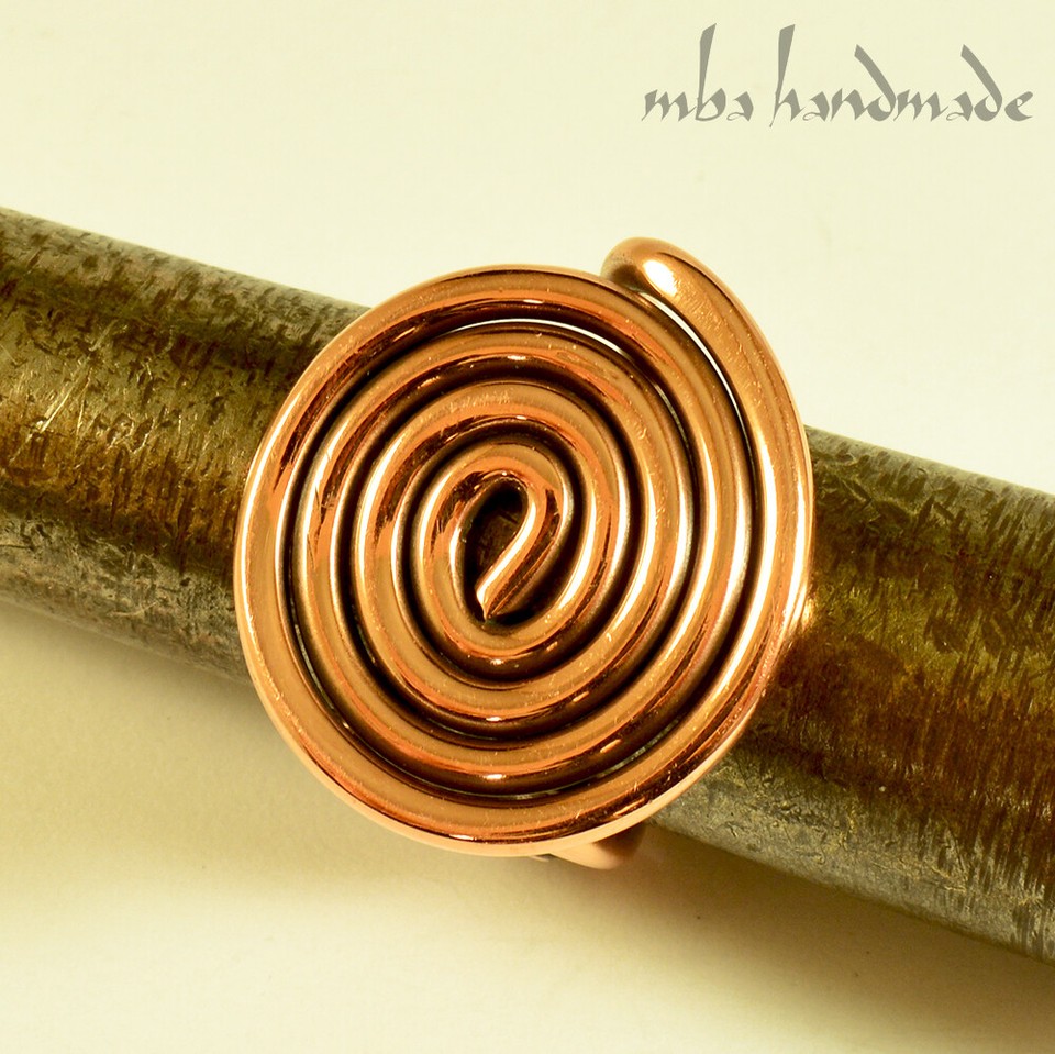 Handmade Artisan Spiral Copper Ring – Antiqued Thick Wire, Any Size by ...