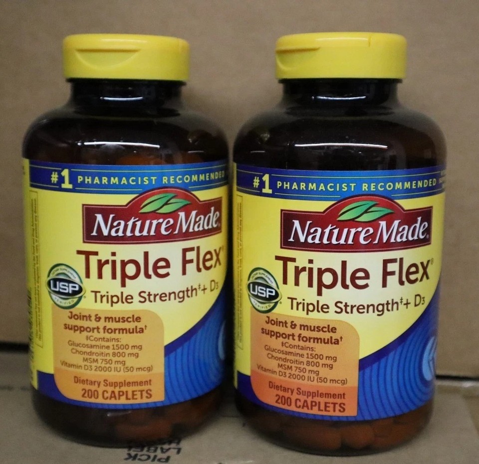 Nature Made Triple Flex Triple Strength + D3 Joint Support 2 x 200 ...