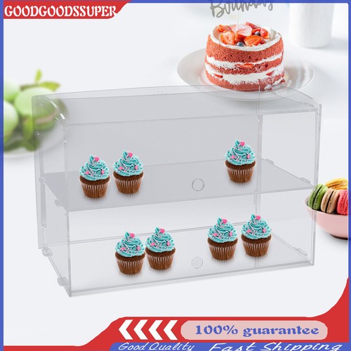 2 Tiers Commercial Pastry Muffins Food Showcase Countertop Bakery ...
