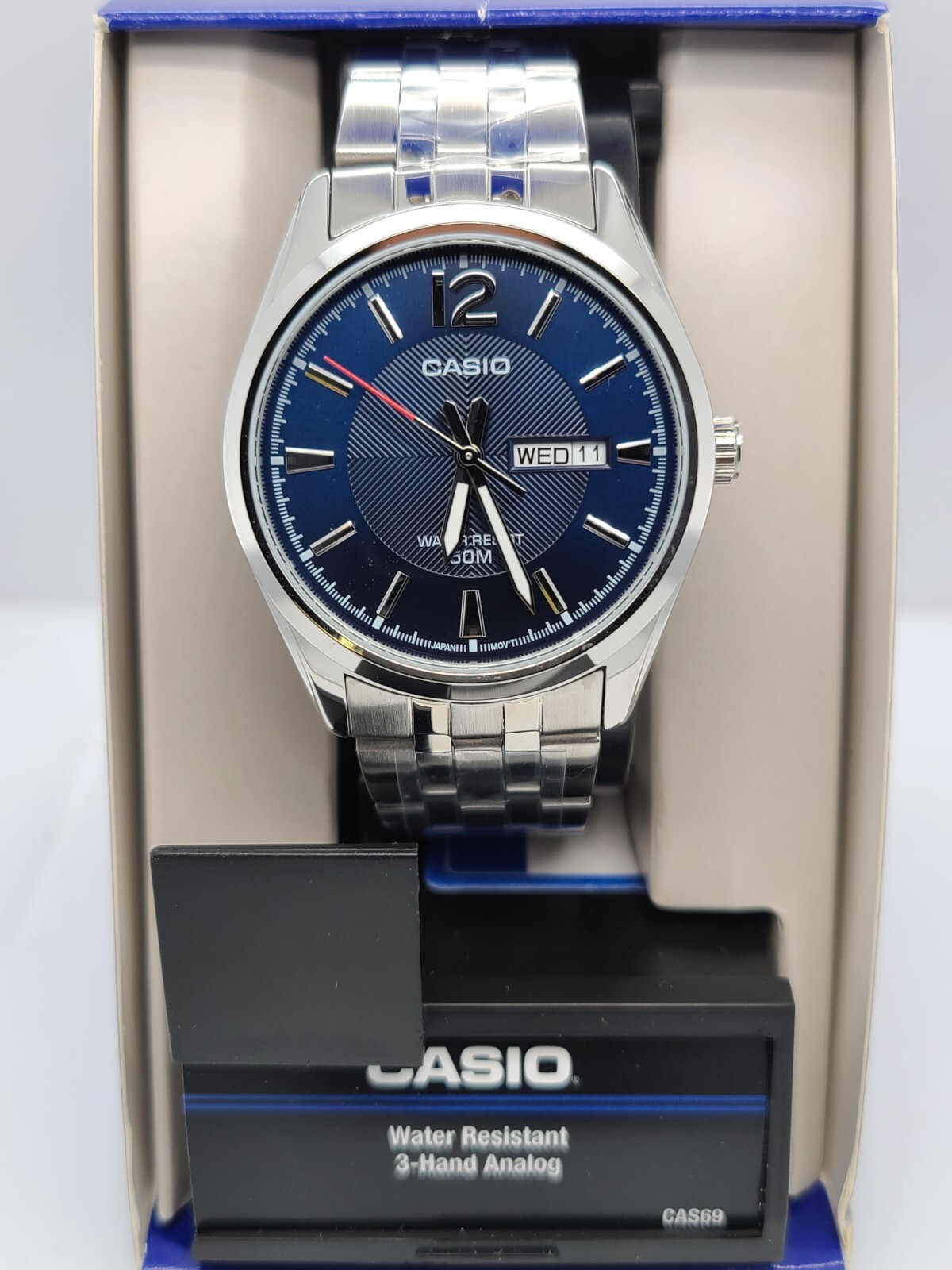 Casio Original MTP-1335D-2A Analog Mens Watch Silver Stainless Steel ...