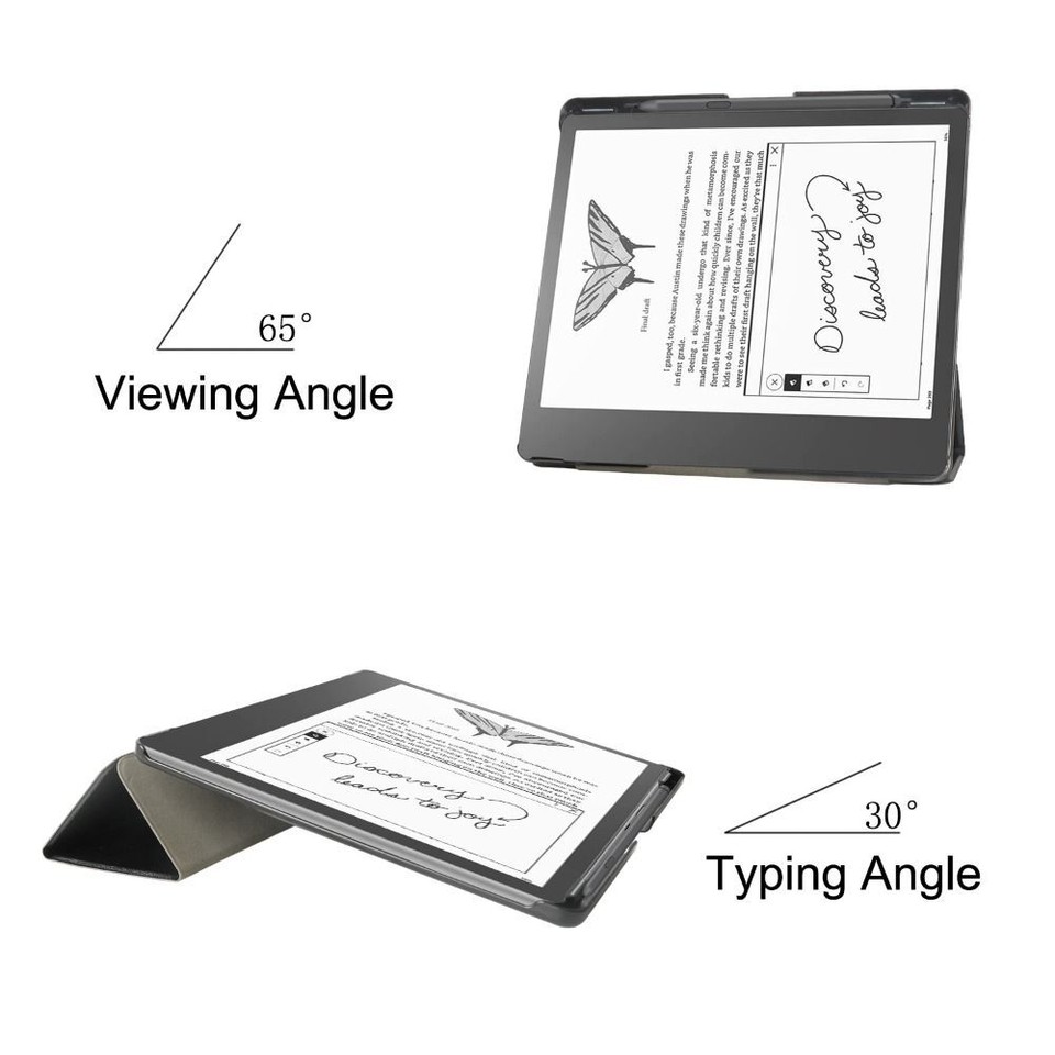 Folding Stand Flip Cover with Pen Slot Back Cover for Kindle Scribe ...