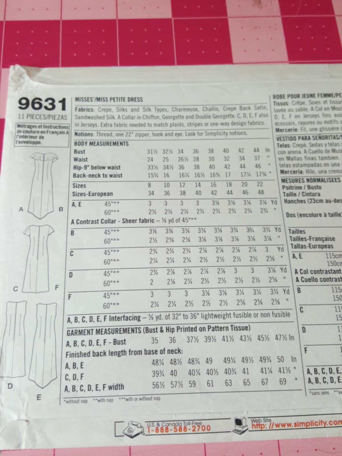 Vintage Simplicity Pattern 9631 Handkerchief Hem Dresses Sizes 8 10 12 ...