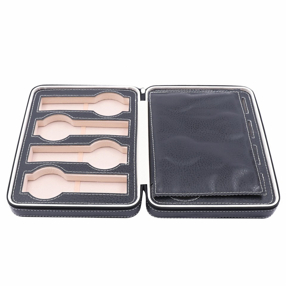 8 Slot Watch Box Display Organizer Storage Travel Watch Case W/ Zipper ...