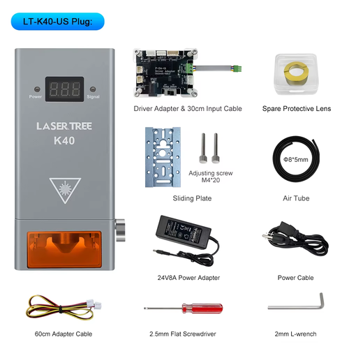 40W Laser Module with Air Assist 8Pcs Diodes 450Nm TTL Blue Light Laser ...
