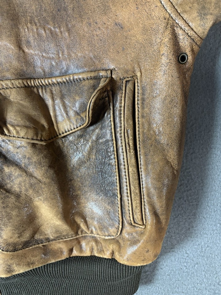 Vintage 1943 Replica Avirex A-2 Bomber Flight Jacket Glen Miller AAF ...
