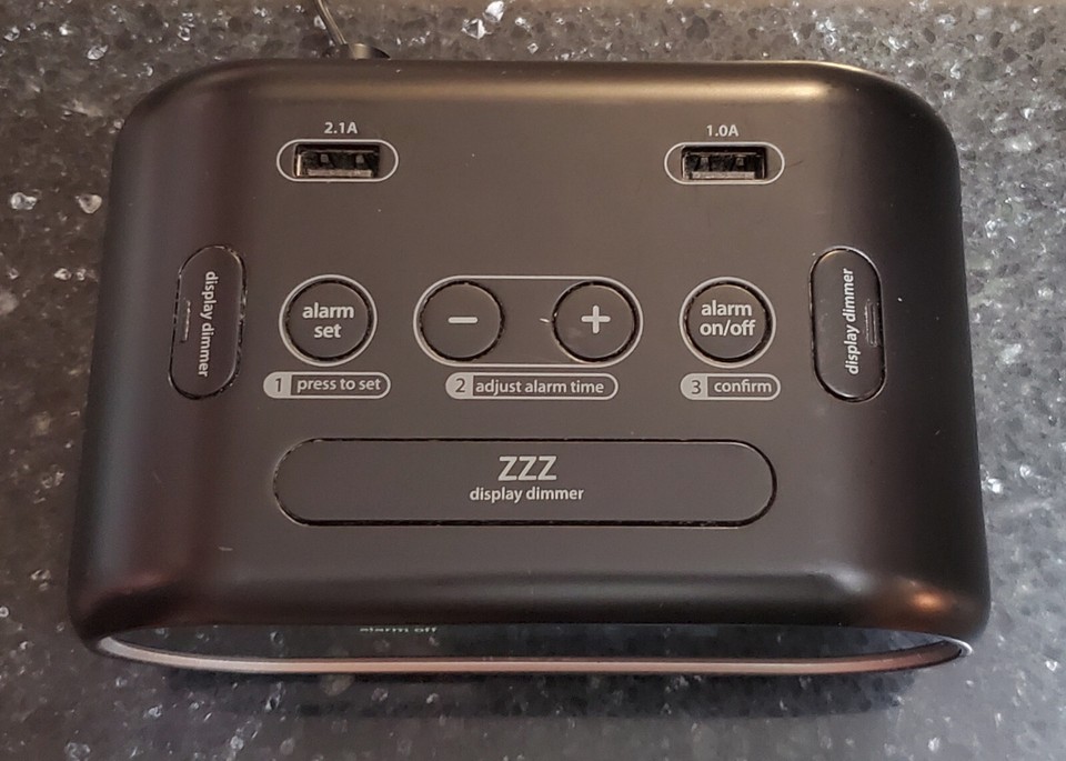 IHome HIH33 clock LCD Triple Display Alarm Clock With Dual USB Charging ...