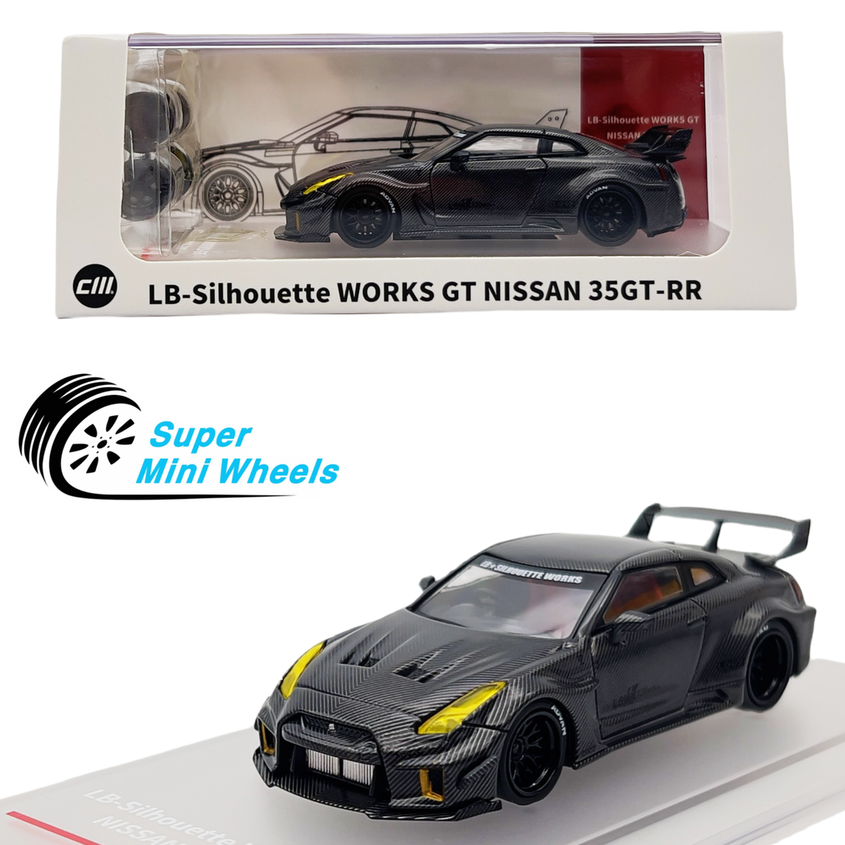 CM Model 1:64 LB-Silhouette Works GT Nissan 35GT-RR Carbon CM Model 1:64 LB-Silhouette Works GT Nissan 35GT-RR Carbon