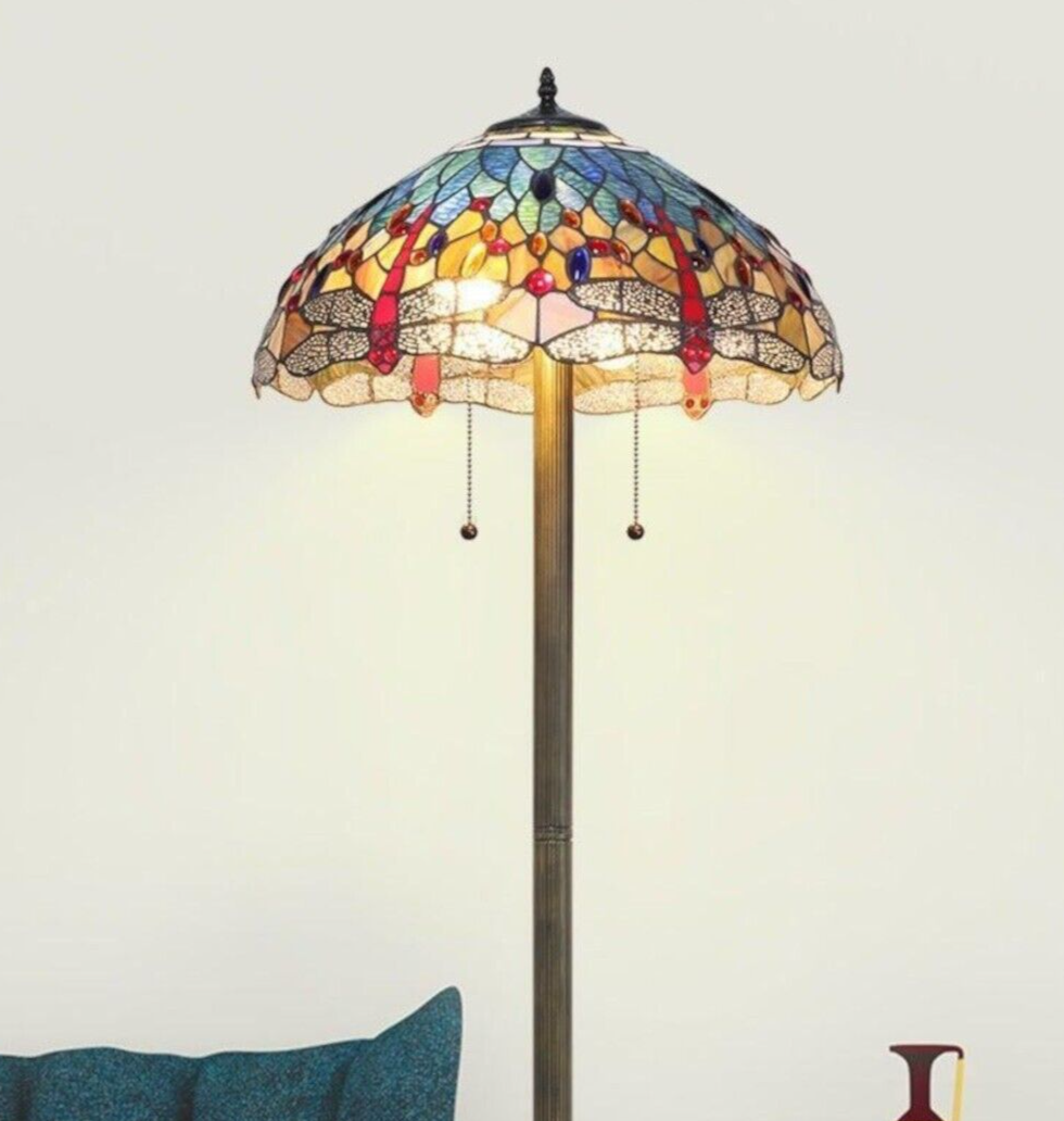 Red Dragonfly Tiffany Floor Lamps