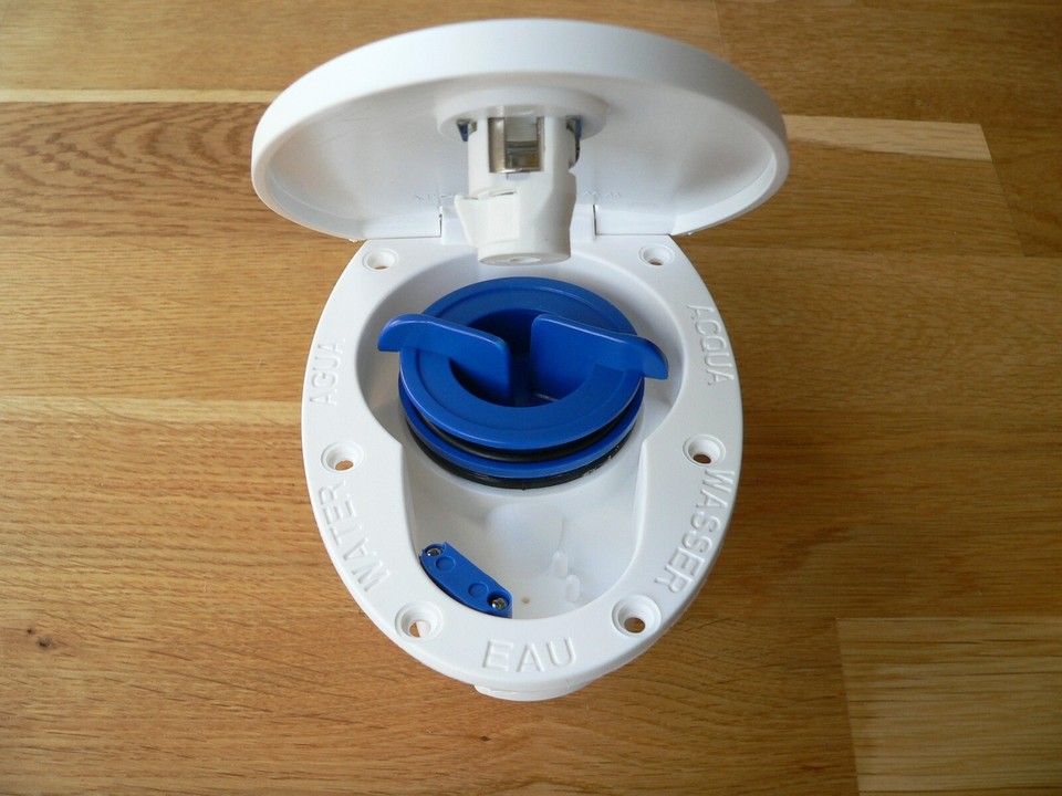 White FAP water inlet housing WITH KEYS & BARREL for caravan motorhome ...