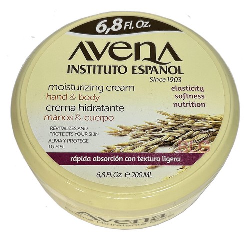 AVENA Instituto Español Moisturizing Oat Cream Hand Body Skin Lotion 6 ...