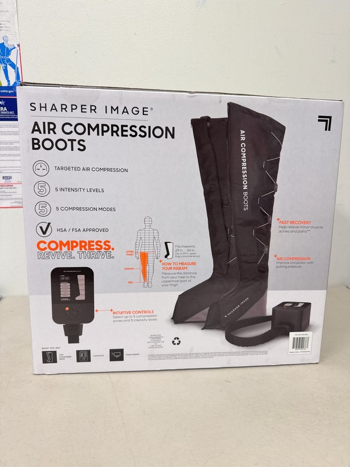 NEW Sharper Image Air Compression Boots - Leg Pain Relief, Improved ...
