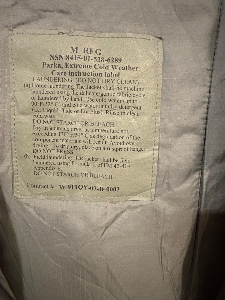 NEW WOT Army Issue Gen III Primaloft Extreme Cold Weather ECW Parka ...