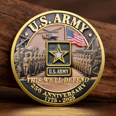 U.S. Army 1775-2025 250th Anniversary Challenge Coin Military Veteran ...