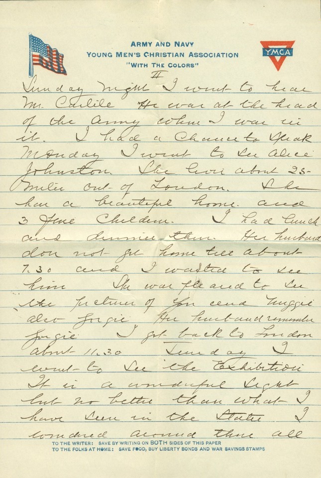 1924 YMCA Letter London to Montague MA British Empire Exhibition WS ...