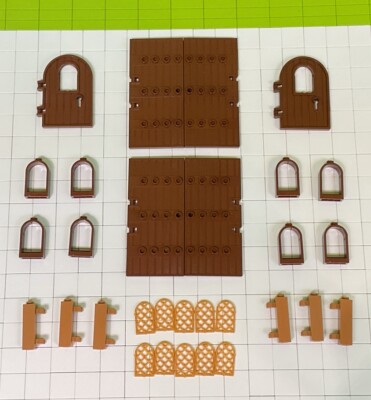 x14 LEGO NEW Brown Doors Windows Gold Screens Castle Pirate Harry ...